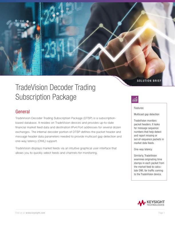 TradeVision Decoder Trading Subscription Package PDF Asset Page | Keysight
